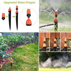 Drip Irrigation Kit, Aiglam Garden Watering System Garden Irrigation System 1/4" Blank Distribution Tubing Adjustable Automatic Drip Irrigation Kits for Greenhouse, Flower Bed, Patio Plants (130FT)