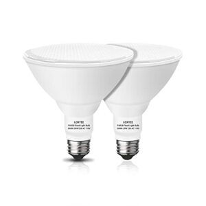 loxyee par38 led outdoor flood light bulbs 2 pack，20w(200w equivalent) e26 base flood light bulbs,5000k daylight 1800 lumens led flood light for outdoor garden,garage,yards,non-dimmable