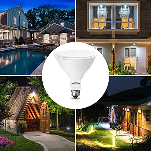 LOXYEE PAR38 LED Outdoor Flood Light Bulbs 2 Pack，20W(200W Equivalent) E26 Base Flood Light Bulbs,5000K Daylight 1800 Lumens LED Flood Light for Outdoor Garden,Garage,Yards,Non-Dimmable