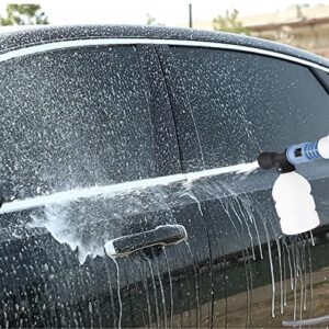 Cordless Portable Pressure Washer 1.2Mpa 21V Lightweight Electric High Pressure Cleaner Jet Washer Gun with 1500mAh Battery Foam Generator 5M Hose for Car Garden Window