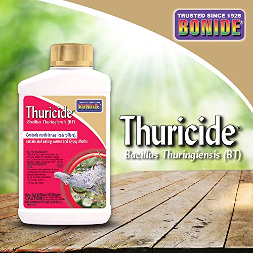 Bonide Thuricide BT Concentrate, 8 oz Ready-to-Mix Solution for Caterpillar, Moth and Worm Control in Lawn and Garden