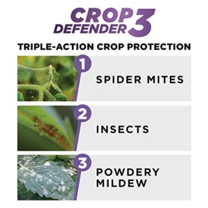 Grower's Ally Crop Defender 3 | Natural, Safe & Organic Insecticide & Fungicide Control for Plants - Powdery Mildew, Spider Mites & Russet Mite Killer – 24 oz Ready-to-Use, OMRI Listed