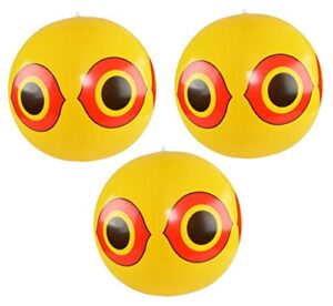 home-x scare birds away, garden protection from animals, scarecrows for garden, set of 3, each 40″ d x 20.5″ h, yellow