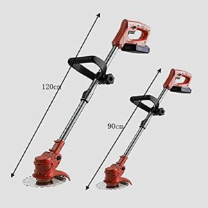 Weed Wacker,24V 2Ah Battery Powered Weed Eater with 2 Batteries and 3 Types Blades,Weed eaterLightweight and Powerful String Trimmer for Yard and Garden(RED)