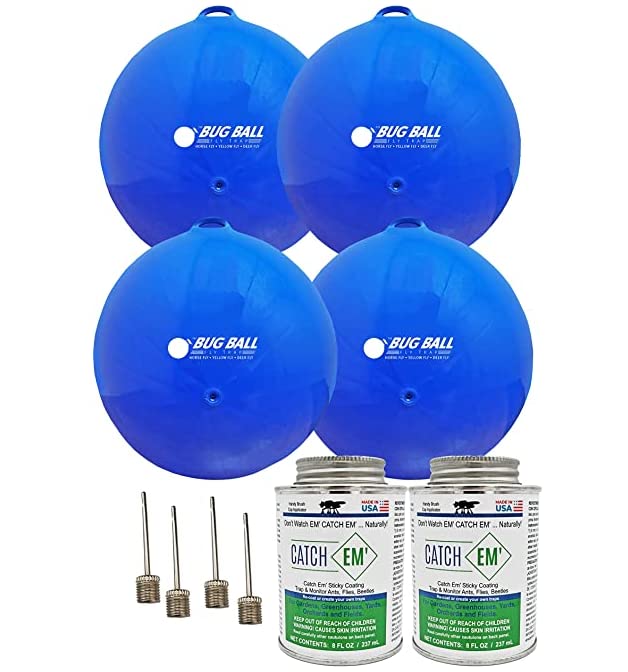 Deer Fly Ball Starter Kit, 4 Pack - Odorless Eco-Friendly Biting Fly and Insect Killer with NO Pesticides or Electricity Needed, Kid and Pet Safe