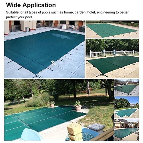 Pool Covers Fall/Winter Safety Inground, Rectangular Green Mesh Cover for Outdoor Garden Swimming Pools, Easy Installation (Size : 400×700cm/13×23ft)