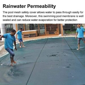 Pool Covers Fall/Winter Safety Inground, Rectangular Green Mesh Cover for Outdoor Garden Swimming Pools, Easy Installation (Size : 400×700cm/13×23ft)