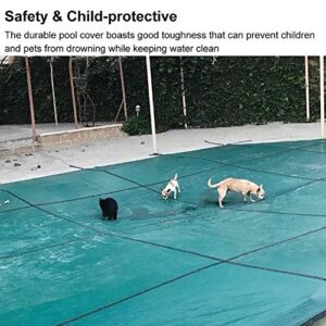 Pool Covers Fall/Winter Safety Inground, Rectangular Green Mesh Cover for Outdoor Garden Swimming Pools, Easy Installation (Size : 400×700cm/13×23ft)