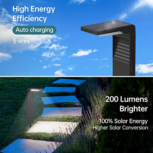 Solar Pathway Lights,2 Pack Solar Path Lights with 2 Modes Bright White Lights Outdoor Waterproof Solar Landscape Lights Solar Powered for Yard,Driveway,Sidewalk,Lawn,Garden