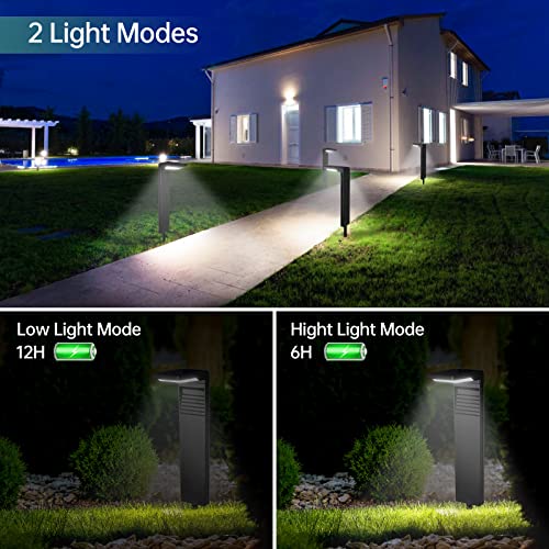 Solar Pathway Lights,2 Pack Solar Path Lights with 2 Modes Bright White Lights Outdoor Waterproof Solar Landscape Lights Solar Powered for Yard,Driveway,Sidewalk,Lawn,Garden