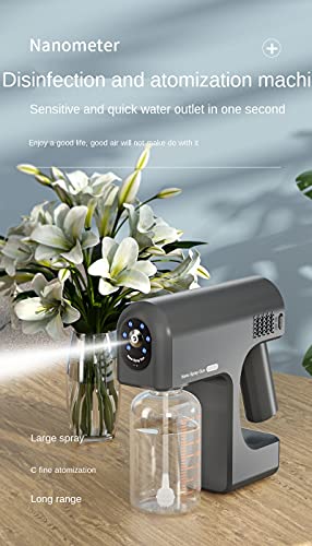 GD-09 Handheld Spray Gun Human Body Induction Atomization Home car Hotel Automatic Nano Spray Gun Disinfection Atomization Disinfection Sprayer, Suitable for Home, Office, Garden, Gym, School-White