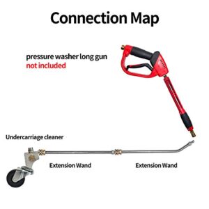 Hourleey Pressure Washer Undercarriage Cleaner, Undercarriage Water Broom with 13 Inch Extension Wand and 45-Degree Angled Wand, 4000 PSI