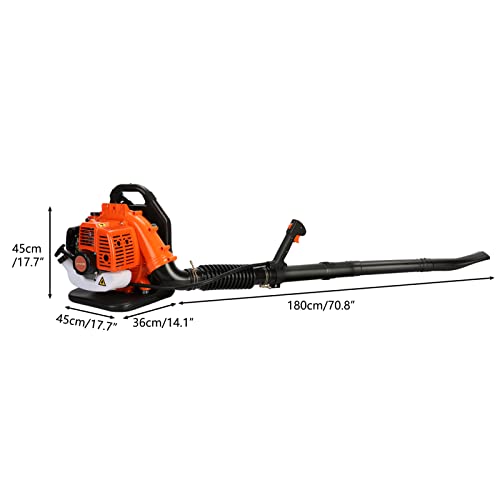 Leaf Blower Gas Powered with Adjustable Backpack Strap, 550 CFM 6800 RPM(r/min) 52cc 2-Stroke Cordless Strong Wind Force ABS Backpack Snow Blowerr for Outdoor Yard Garden Snowfield & Meadowland