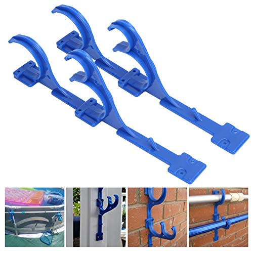 Fdit Plastic Pool Hanger Hook Organizer/Holder Rack for Pool Telescoping Pole Leaf Skimmer Garden Tools