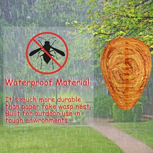 Bisanzoya Wasp Nest Decoys Waterproof Hanging Wasp Deterrent, Effective Deterrent Bee Hornets Fake Nests for Wasps Hornets Home Garden Yard Outdoors