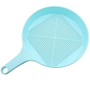 zyamy 1/8 inch 3mm plastic garden riddle sieve mesh sand sieves gardening tool soil sieve flower nursery, blue