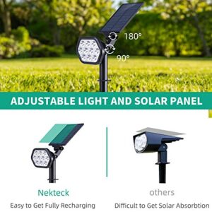 Nekteck Solar Lights Outdoor,10 LED Landscape Spotlights Solar Powered Wall Lights 2-in-1 Wireless Adjustable Security Decoration Lighting for Yard Garden Walkway Porch Pool Driveway