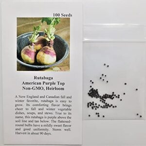 David's Garden Seeds Rutabaga American Purple Top FBA-4315 (Purple) 100 Non-GMO, Heirloom Seeds