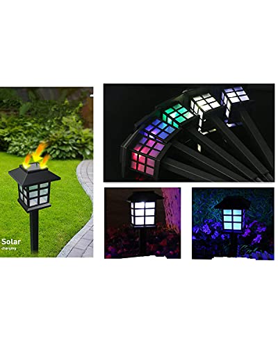 NEWOTE Outdoor Solar Pathway Lights Waterproof 2-Packs Outside LED Decorative Lights Landscape Lighting for Yard Patio Driveway Garden (RGB)