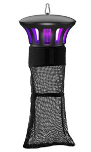 bug zapper outdoor, electric mosquito & fly zappers killer, powerful bug zapper trap light, hangable mosquito lamp for farm, home, backyard, garden, indoor, patio – black