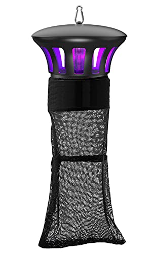 Bug Zapper Outdoor, Electric Mosquito & Fly Zappers Killer, Powerful Bug Zapper Trap Light, Hangable Mosquito Lamp for Farm, Home, Backyard, Garden, Indoor, Patio - Black