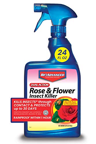 BioAdvanced 502570B Dual Action Rose & Flower Insect Killer Insecticide, 24-Ounce, Ready-to-Use & 701290B Insecticide Fungicide Miticide 3-in-1 Insect, Disease & Mite Control, 24 Oz