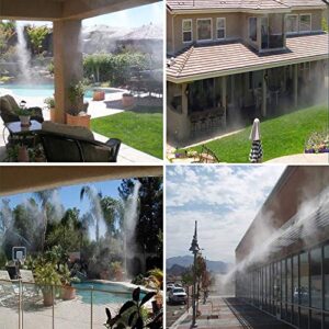 GLANT Misting System Misters for Patio Misting System 33FT Misting Line 11Brass Mist Nozzles Brass Adapter for Patio Garden Umbrellas Greenhouse Trampoline