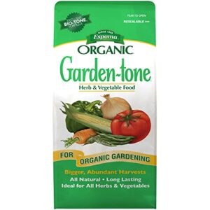 espoma organic garden-tone 3-4-4 organic fertilizer for cool & warm season vegetables and herbs. grow an abundant harvest of nutritious and flavorful vegetables – 4 lb. bag.