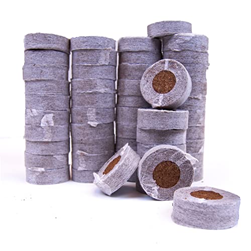 Viagrow Coco Coir Seed Starter Plugs, Sustainable Soil Pods, Expandable Coco Discs 50mm, 50-Pack