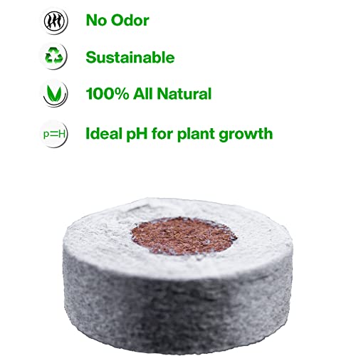 Viagrow Coco Coir Seed Starter Plugs, Sustainable Soil Pods, Expandable Coco Discs 50mm, 50-Pack