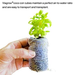 Viagrow Coco Coir Seed Starter Plugs, Sustainable Soil Pods, Expandable Coco Discs 50mm, 50-Pack