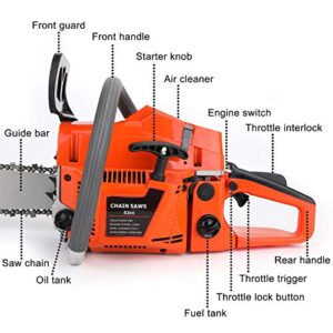 Frezon Gas Chainsaw 20 Inch, Chain Saws for Trees Gas Powered, 52cc 2 Cycle Gasoline Chain Saw for Trees Wood Garden Ranch Forest Cutting