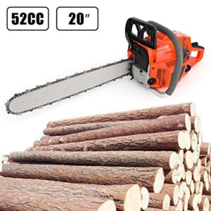 Frezon Gas Chainsaw 20 Inch, Chain Saws for Trees Gas Powered, 52cc 2 Cycle Gasoline Chain Saw for Trees Wood Garden Ranch Forest Cutting