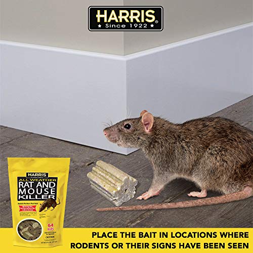 Harris Rat & Mouse Killer, 64 Pack Bait Bars