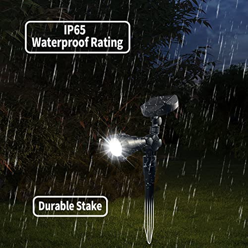 enrybia Solar Spot Lights Outdoor Adjustable Spotlights IP65 Waterproof Solar Powered Wall Lights for Garden Yard Backyard Pathway Driveway Landscape Lighting (White Light)