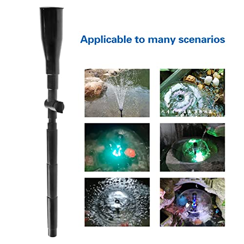 Plastic Fountain Nozzle 1/2, The Small Pool Sprayer Fountain Nozzle for Garden, Ponds, Tabletop Fish Ponds, 15 pcs of Set, 3 Fountain Shaped, Pool Aerator Nozzle, Black -S