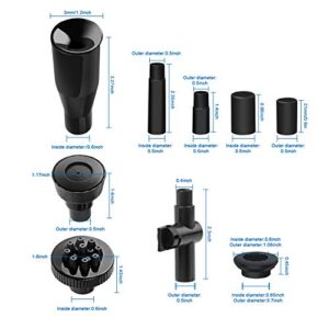 Plastic Fountain Nozzle 1/2, The Small Pool Sprayer Fountain Nozzle for Garden, Ponds, Tabletop Fish Ponds, 15 pcs of Set, 3 Fountain Shaped, Pool Aerator Nozzle, Black -S