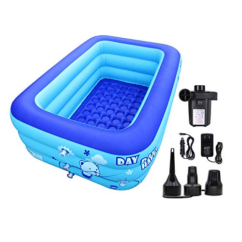 ECOiNVA Inflatable Swimming Pool Bathtubs Hot Tubs with Electric Air Pump (130cm)