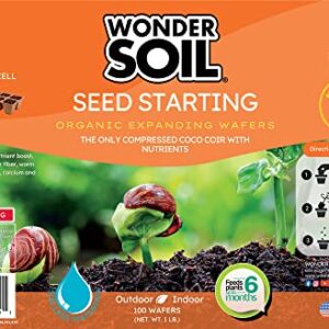 WONDER SOIL | 100 Organic Seed Starter Pellets | Ready to Plant Seed Starting Soil Loaded with Pre-Mixed Nutrients | Fast Germination | Indoor or Outdoor | 100 Count