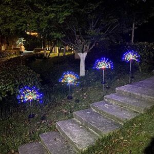 LAMF 2Pcs Solar Garden Lights, 120 LEDs Fireworks Light Solar Lights Outdoor Waterproof Solar Firework Lights for Garden, Patio, Backyard, Pathway, Wedding, Party