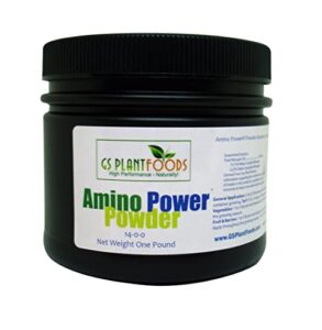 amino power powder nitrogen fertilizer – plant based high nitrogen fertilizer for plants – all natural nitrogen source and chelating agent – suitable for turf, vegetables, fruits & berries