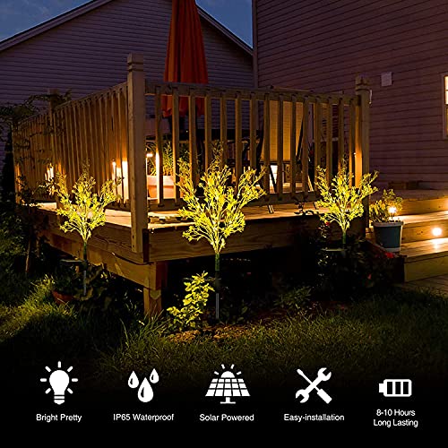 Neporal Solar Garden Lights Outdoor Decorative, Solar Flowers Lights Dusk to Dawn, Solar Garden Stake Lights Waterproof IP65, Solar Powered Flower Lights for Patio, Garden, Yard, Lawn, Pathway