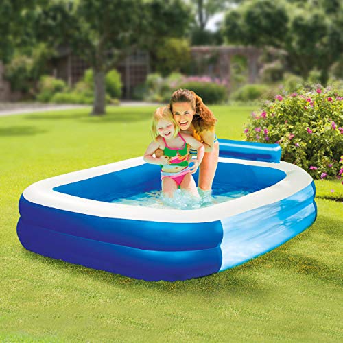 TP Giant Paddling Pool Blue and White, 195 x 145 x 40 cm - Pool for The Garden for Kids 3+