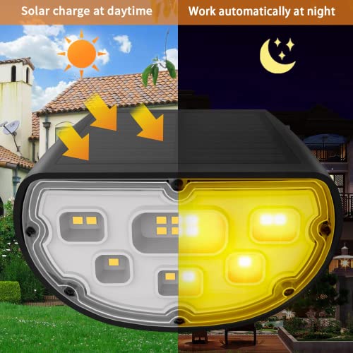 Solar Outdoor Lights, JESLED Solar Spot Lights Warm White IP67 Waterproof, 2 Modes(All Night Lighting) 2-in-1 Solar Powered Landscape Lights for Yard Flag Garden Pathway Porch Walkway [2 Pcs]