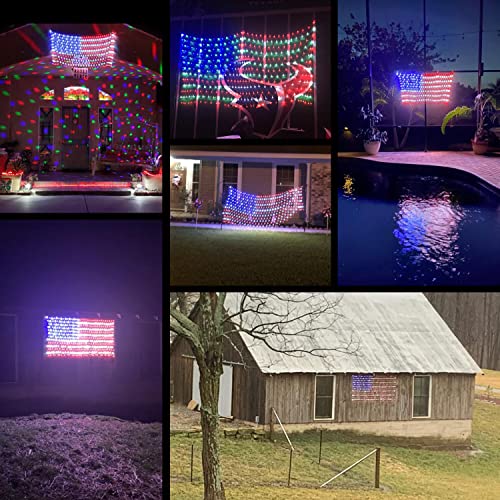 American Flag Lights with 420 Super Bright LEDs,KAZOKU Waterproof Led Flag Net Light of The United States for Yard,Garden Decoration, Festival, Holiday, Party Decoration,Christmas Decorations