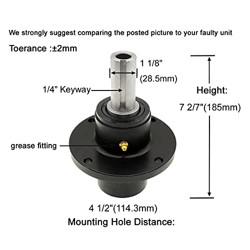 q&p Outdoor Power 48" Deck Spindle Assembly Bracket Replace Scag 46400 46020 Rotary 9153 Stens 285-597 461663 46631 Includes Grease Fitting fits All Scag mowers Using cast Iron Spindle housing