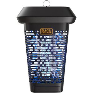 BLACK+DECKER Bug Zapper, Electric UV Insect Catcher & Killer for Flies, Mosquitoes, Gnats & Other Small to Large Flying Pests, 1 Acre Outdoor Coverage for Home, Garden & More, Free Bulb Included