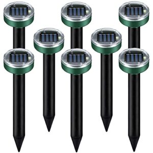 ellassay ultrasonic mole repellent solar powered 8 pack sonic mole deterrent spikes,snake gopher vole repellent for lawn garden & yard,gopher deterrent,groundhog repeller