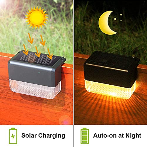 CHINLY Solar Deck Lights 12-Pack Outdoor Waterproof led, Warm White & Color Changing, Fence Post Solar Lights for Stairs, Fence, Deck, Garden, Patio Yard, Porch and Step