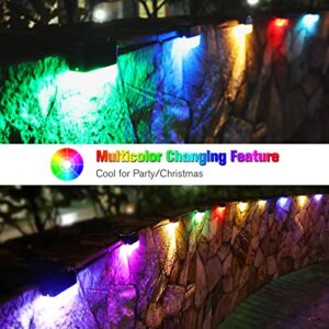 CHINLY Solar Deck Lights 12-Pack Outdoor Waterproof led, Warm White & Color Changing, Fence Post Solar Lights for Stairs, Fence, Deck, Garden, Patio Yard, Porch and Step